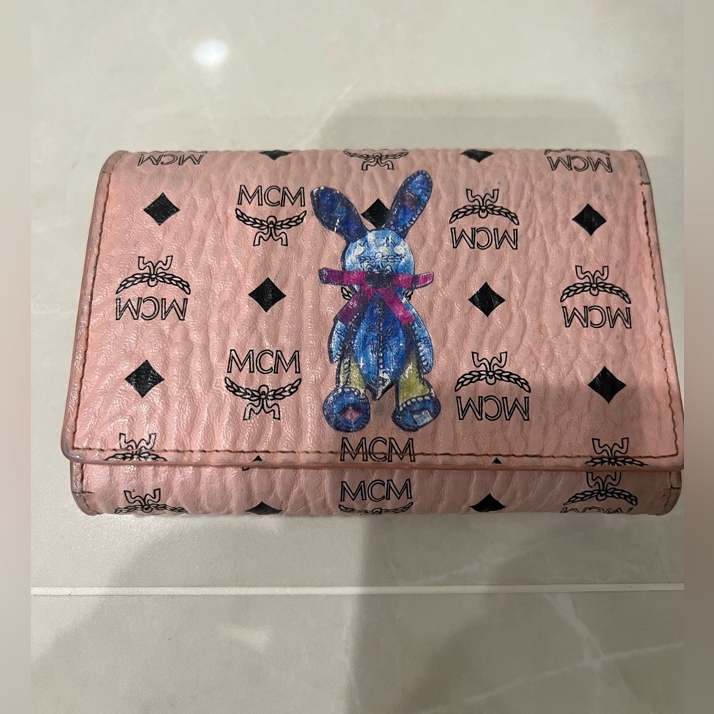 Mcm Light Pink Bunny Fold Visetos Pattern Monogram Wa… - Gem